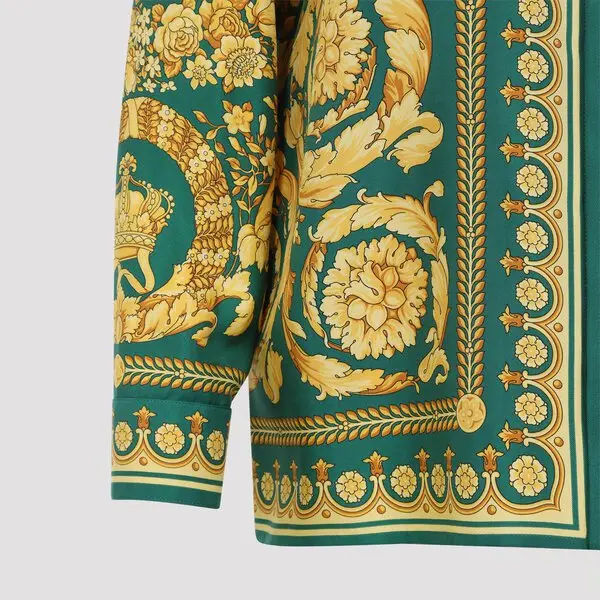 Versace Formal Shirt With Signature Design - Green
