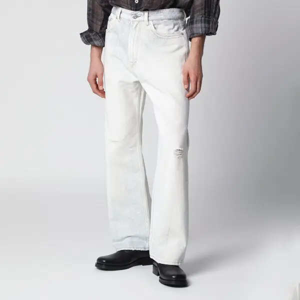 Our Legacy Third Cut Relaxed-fit Jeans In Beige Cotton Denim
