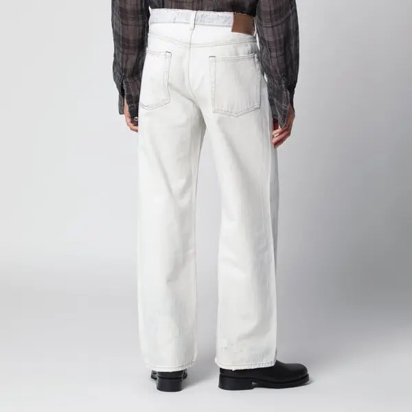 Our Legacy Third Cut Relaxed-fit Jeans In Beige Cotton Denim