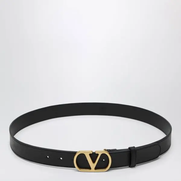 Valentino Garavani Vlogo Signature Belt In Smooth Calf Leather - Black