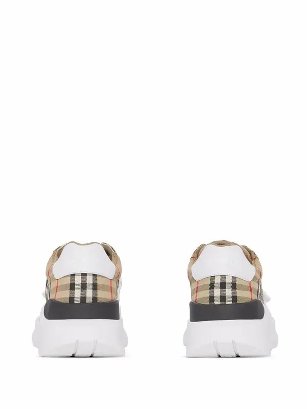 Burberry Vintage Check-pattern Sneakers With Leather Trim - Multicolor