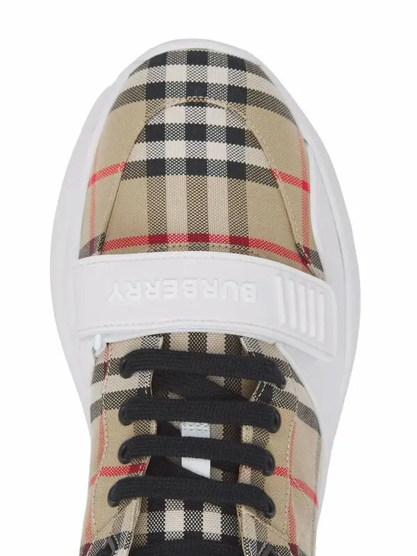 Burberry Vintage Check-pattern Sneakers With Leather Trim - Multicolor