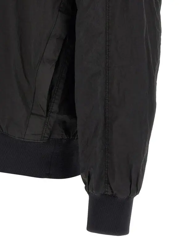 Stone Island Zip-up Bomber Jacket With Stand Collar