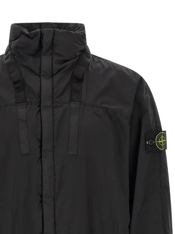 Stone Island Zip-up Bomber Jacket With Stand Collar