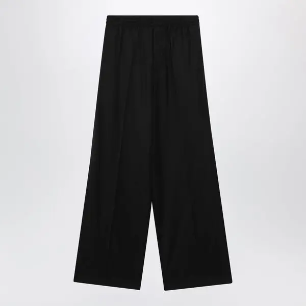 Balenciaga Palazzo Trousers With Elastic Waist In Wool - Black