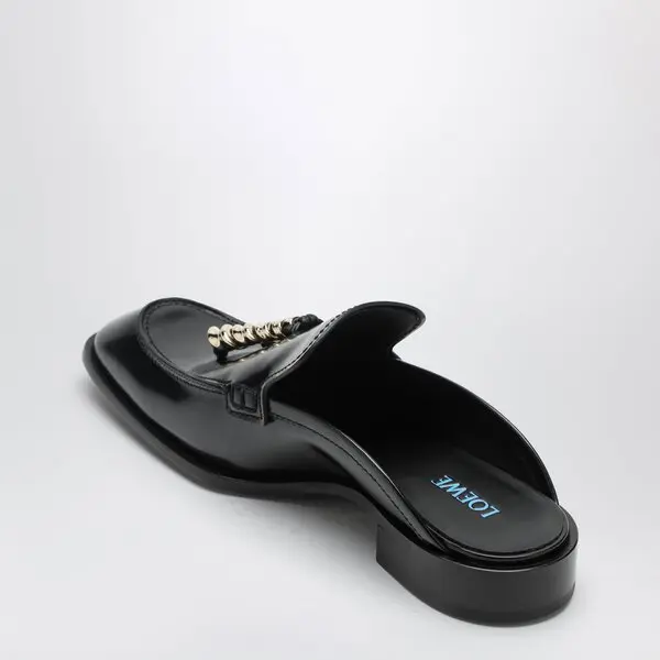 Loewe Edge Mule Loafers In Brushed Calf Leather - Black