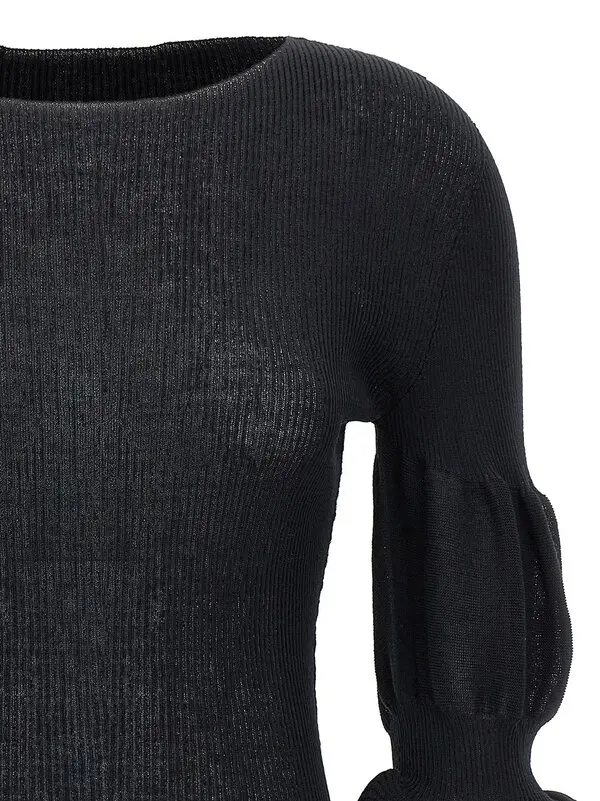 Issey Miyake Assemblage Branch Puff Sleeve Knit Top