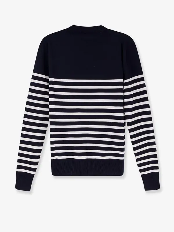 Dior Wool Sweater With Striped Pattern And Embroidered Logo