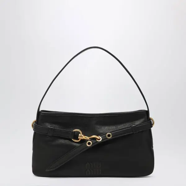 Miu Miu Nappa Leather Shoulder Bag - Black