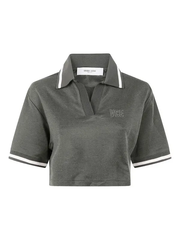 GOLDEN GOOSE Cropped Polo Shirt - Multicolor