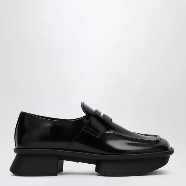 Prada Brushed Leather Loafers - Black