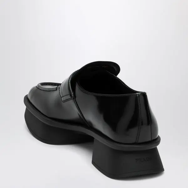 Prada Brushed Leather Loafers - Black