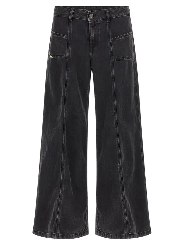 DIESEL® D-akii Wide Leg Jeans - Black