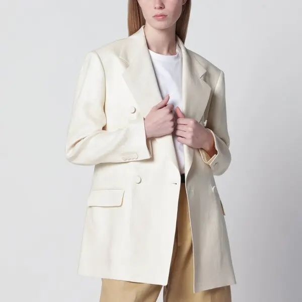 Tagliatore Double-breasted Linen Blazer - Cream
