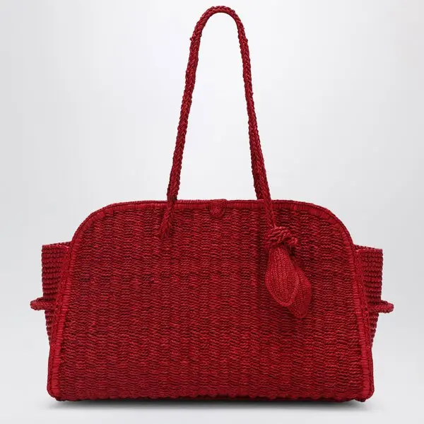 Jacquemus Raffia Bowling Bag - Red