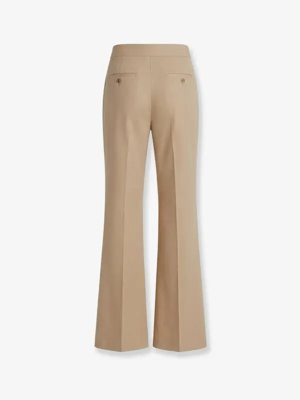 Max Mara High Rise Wide Leg Linen Trousers - Multicolor