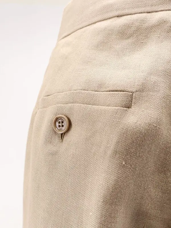 Max Mara High Rise Wide Leg Linen Trousers - Multicolor