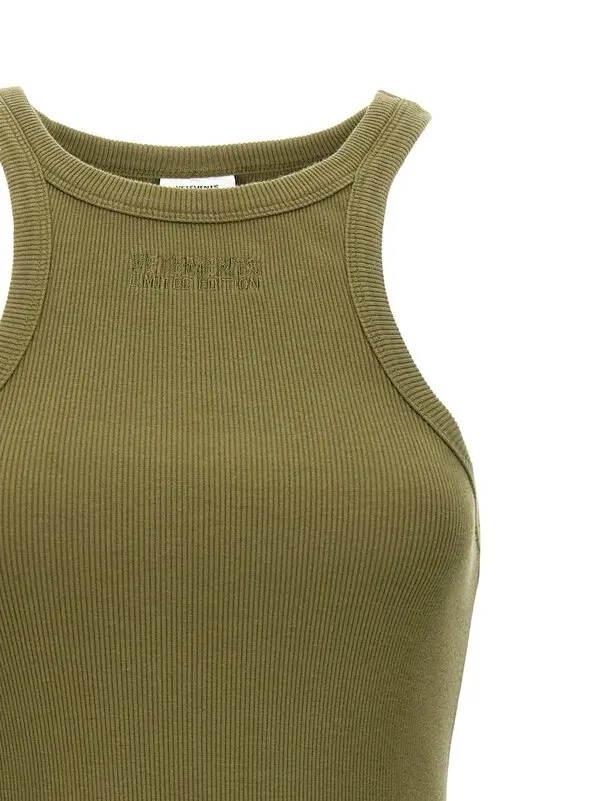 Vetements Ribbed Cotton Racing Tank Dress