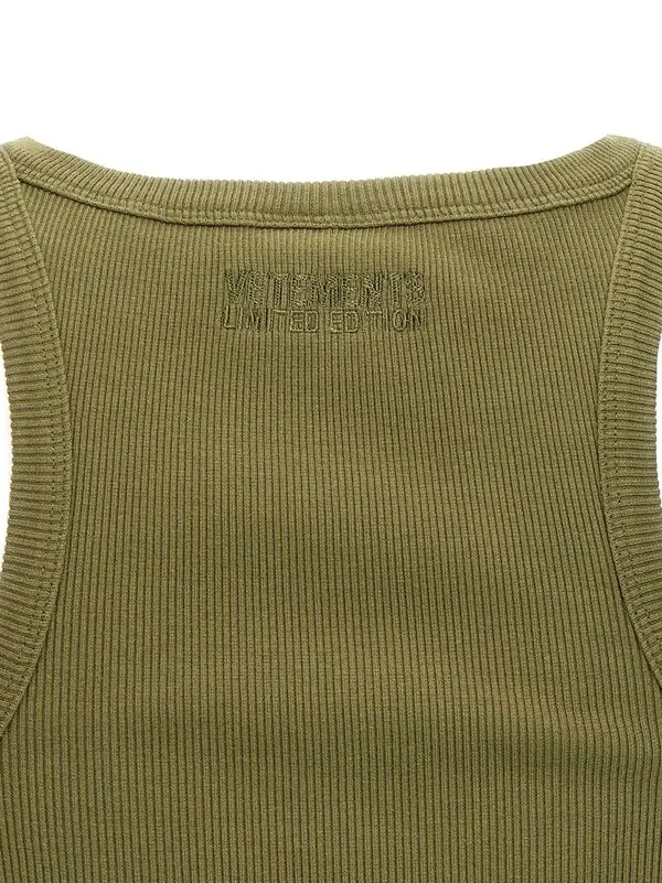 Vetements Ribbed Cotton Racing Tank Dress