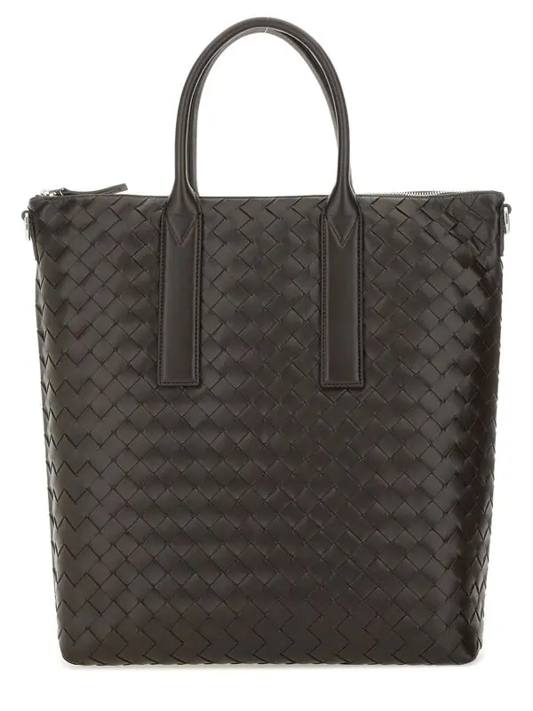 Bottega Veneta North-south Woven Tote Bag - Brown