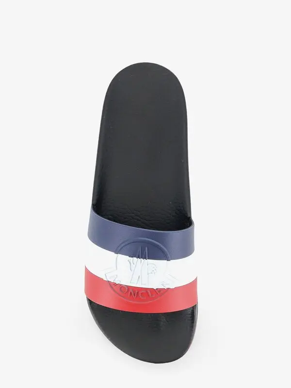 Moncler Basile Rubber Slide Sandals With Tricolor Logo Patch - Multicolor