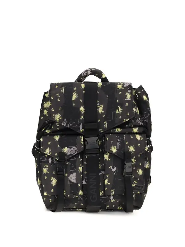 GANNI Re-tech Nylon Print Backpack - Multicolor