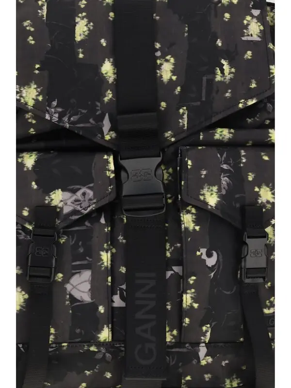 GANNI Re-tech Nylon Print Backpack - Multicolor