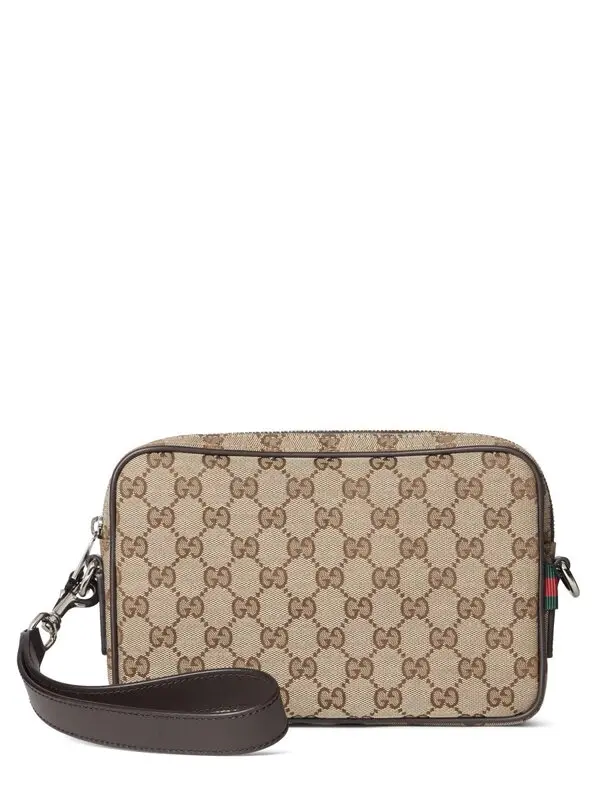 Gucci Monogram Gg Canvas Shoulder Bag - Brown