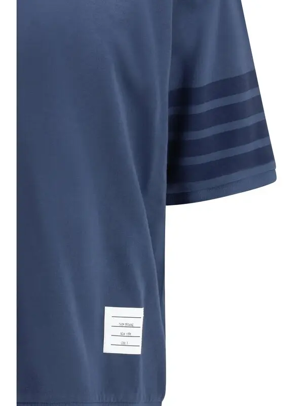 Thom Browne 4-bar Cotton Jersey T-shirt - Blue