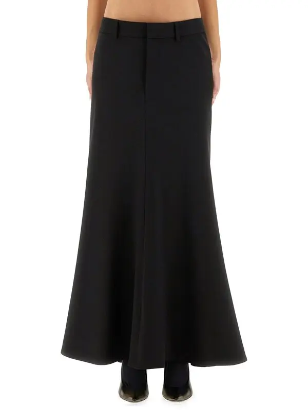 Balenciaga Godet Maxi Skirt - Black