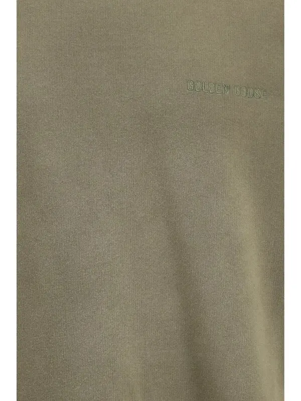 GOLDEN GOOSE Journey Crewneck Sweatshirt In Garment-dyed Cotton Fleece - Green