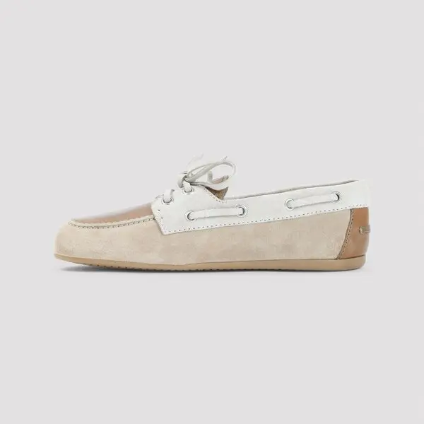 Miu Miu Calf Leather Boat-loafer Inspired Shoes - Multicolor