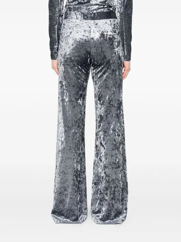 FORTE_FORTE Velvet Crushed Flared Trousers - Multicolor