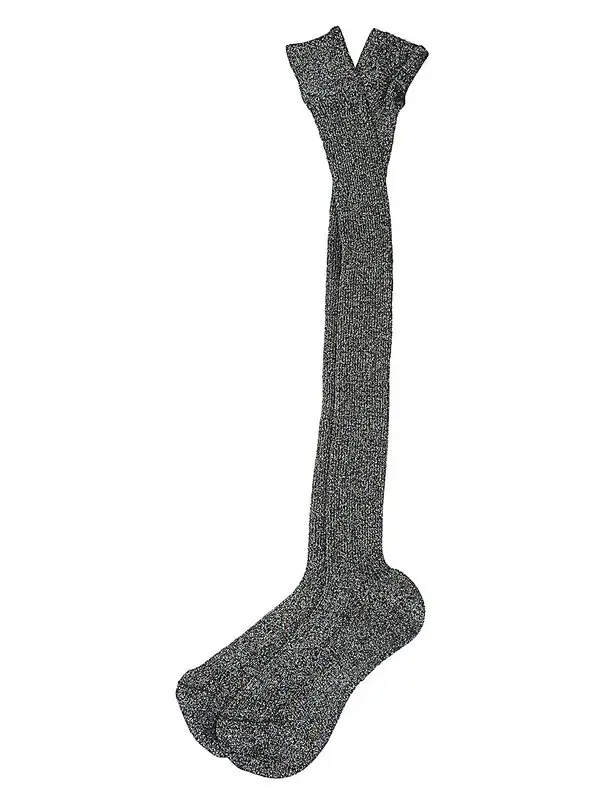 Miu Miu Lamé Ribbed Knee-high Socks - Multicolor