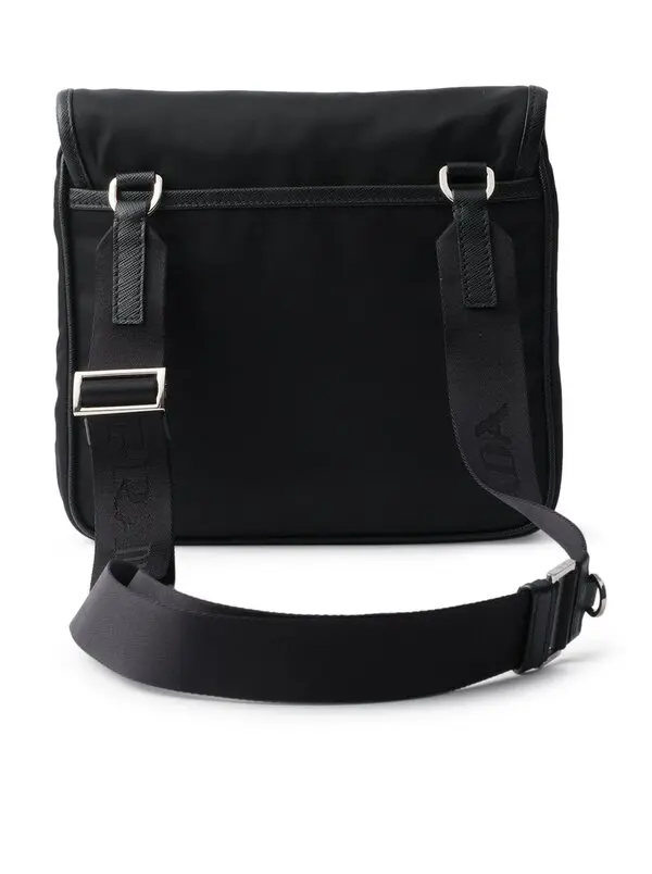 Prada Re-nylon And Saffiano Shoulder Bag - Black