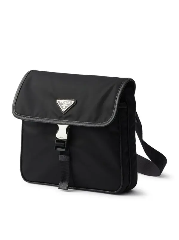 Prada Re-nylon And Saffiano Shoulder Bag - Black