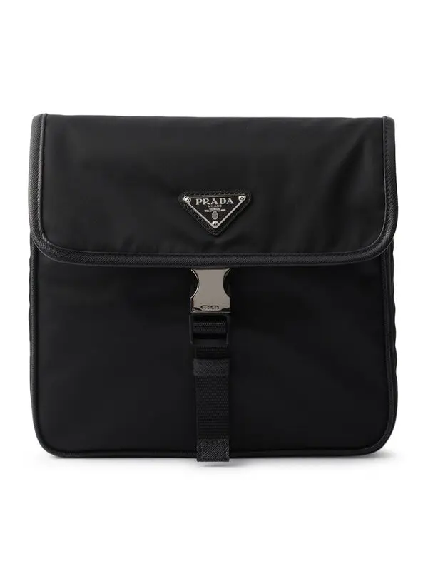 Prada Re-nylon And Saffiano Shoulder Bag - Black