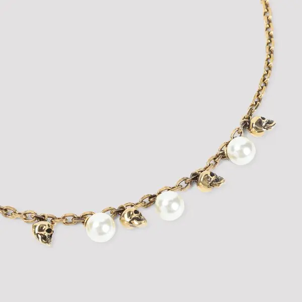Alexander McQueen Pearly Skull Choker Necklace