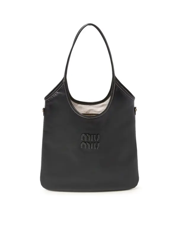 Miu Miu Calf Leather Tote Bag - Black