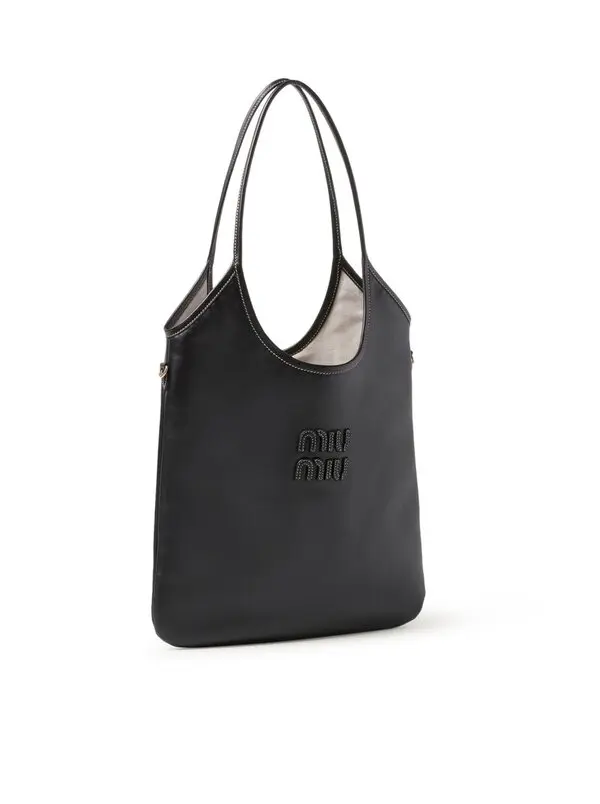 Miu Miu Calf Leather Tote Bag - Black
