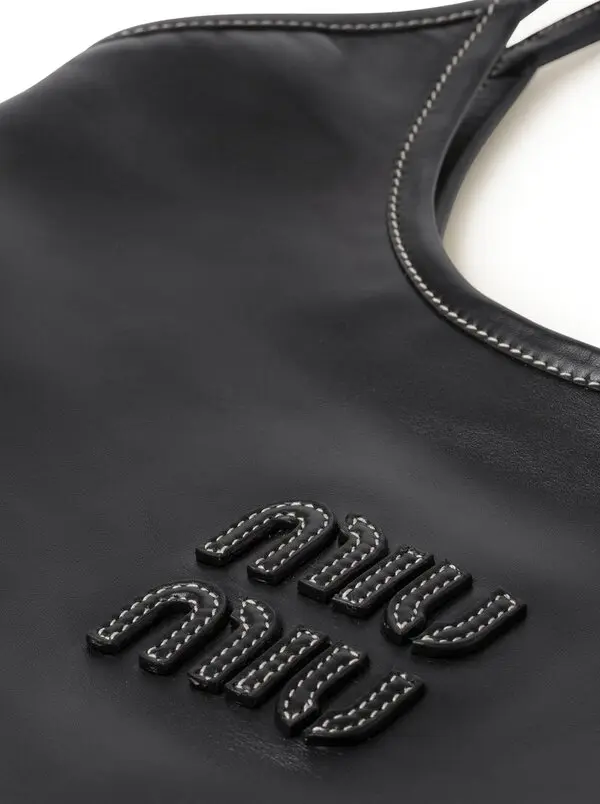 Miu Miu Calf Leather Tote Bag - Black