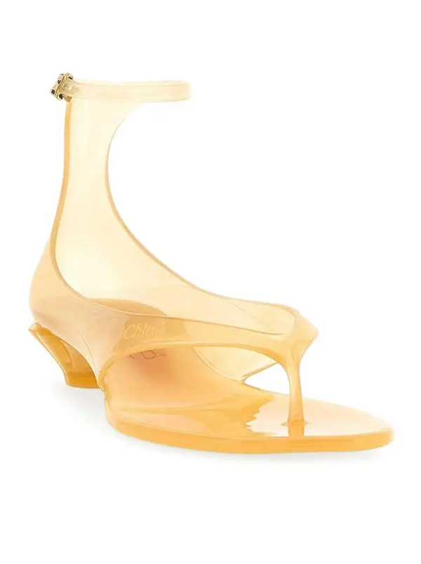 Chloé Jelly Thong Sandals With Shell Heel - Multicolor