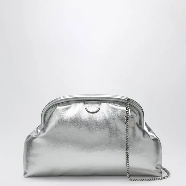Stella McCartney Metallic Padded Falabella Clutch - Silver