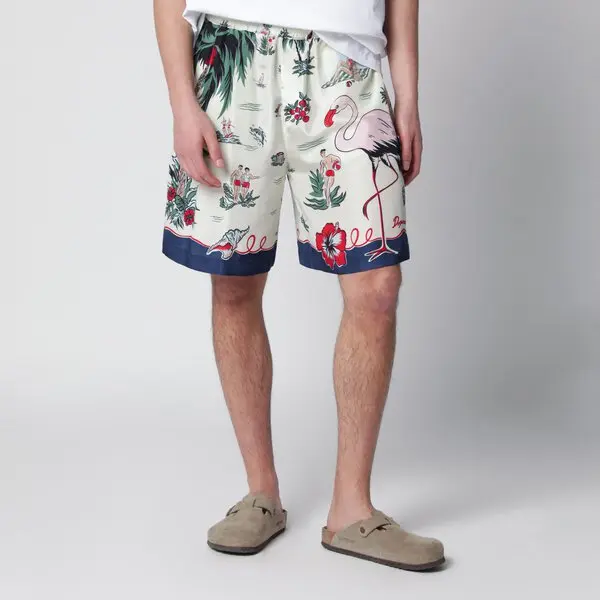 Dsquared2 Silk Tropical Print Bermuda Shorts