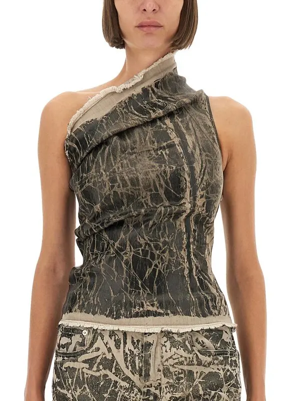 Rick Owens Athena Asymmetrical Top - Black