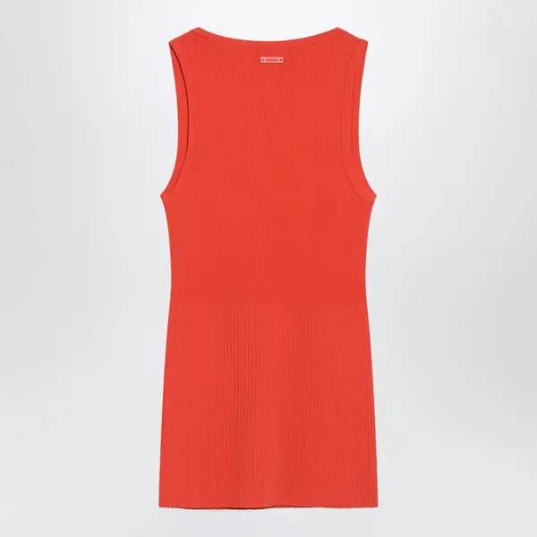 Max Mara Ribbed Technical Yarn Sleeveless Top - Red
