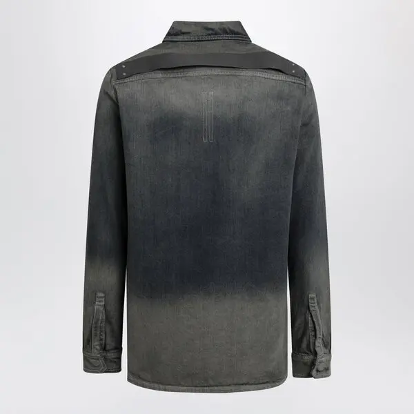 Rick Owens Fogpocket Shirt In Grey Degrade Denim