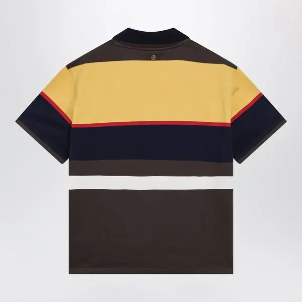 Versace Color-block Striped Cotton Polo T-shirt