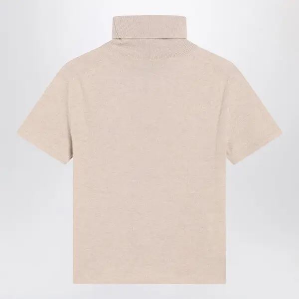 Miu Miu Cashmere Turtleneck Sweater With Embroidered Logo