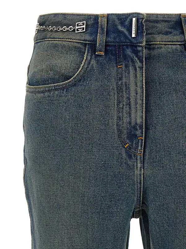 Givenchy Chain Detail Bootcut Jeans - Blue